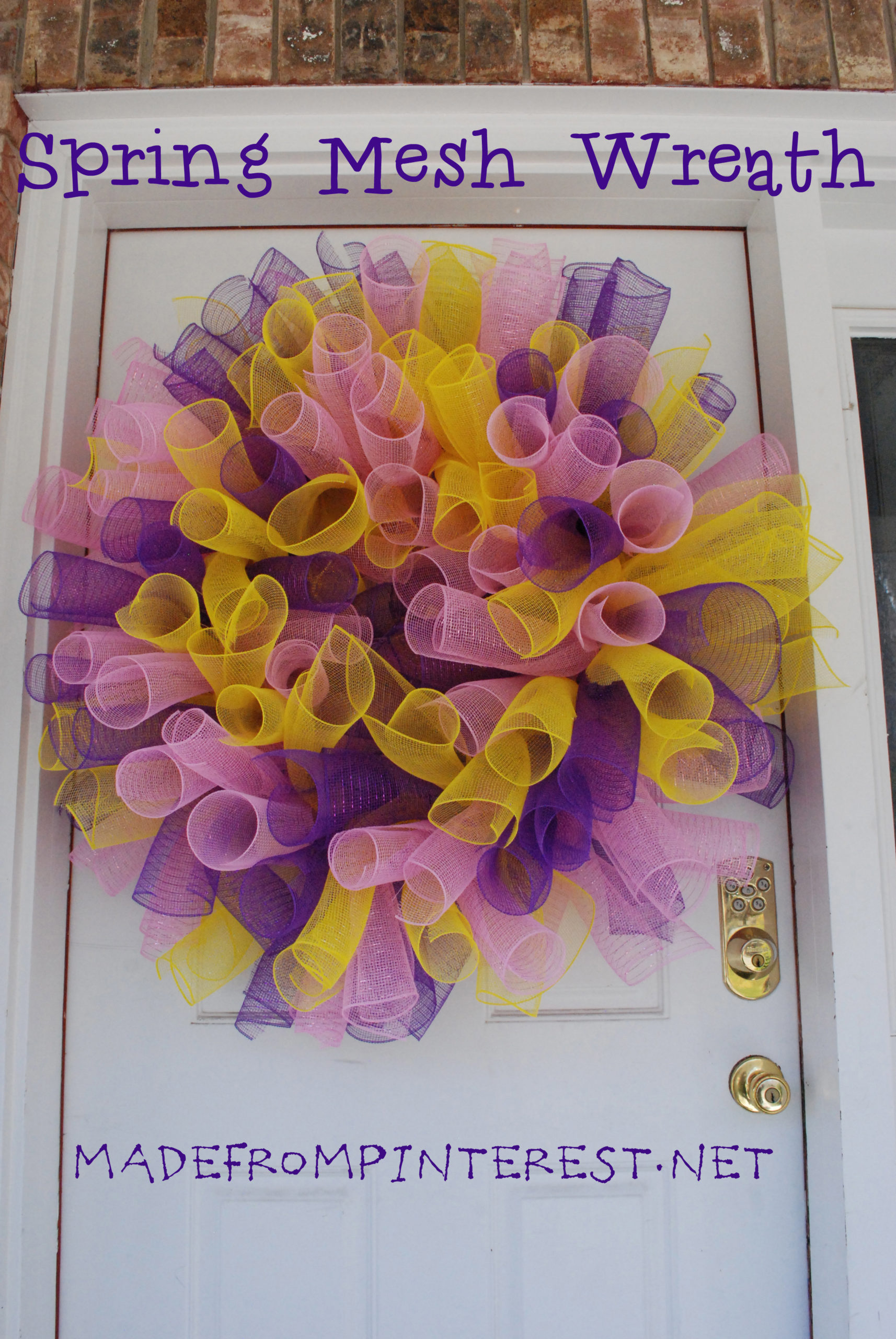 Spring Mesh Wreath - TGIF - This Grandma is Fun