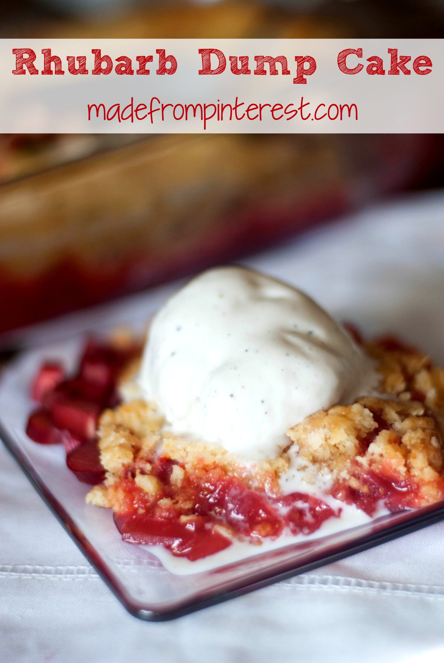 Rhubarb Dump Cake - TGIF - This Grandma is Fun