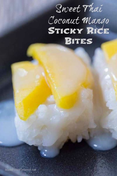 Sweet Thai Coconut Mango Sticky Rice Bites - TGIF - This Grandma is Fun