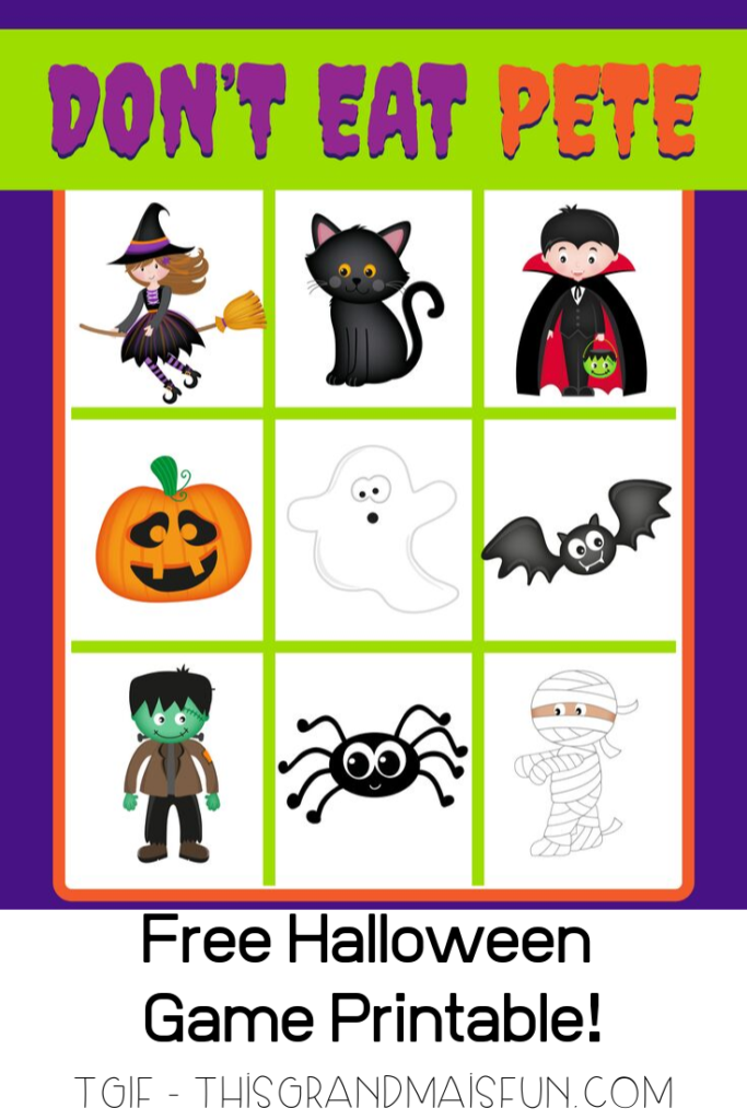 Don't Eat Pete Game Free Printable - TGIF - This Grandma is Fun