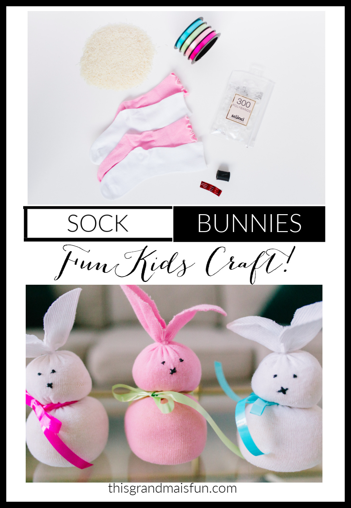 Sock Bunnies Craft - TGIF - This Grandma is Fun
