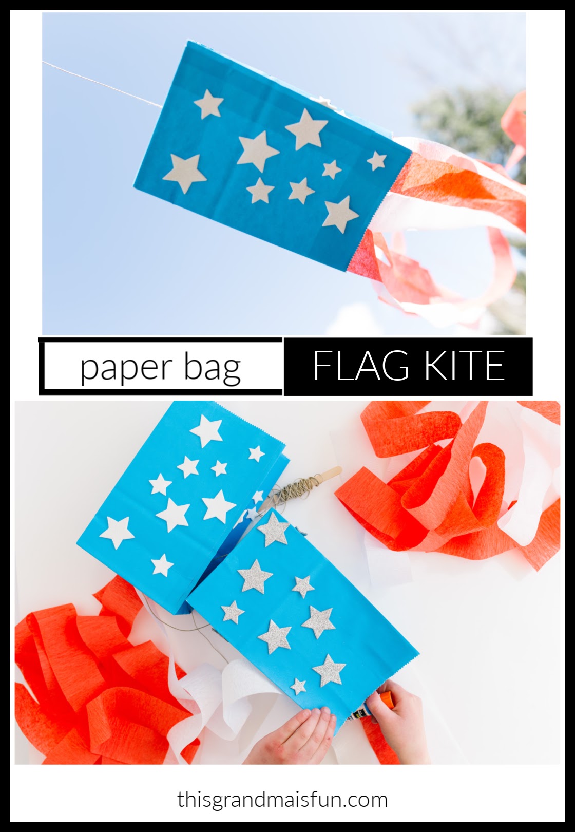 Paper Bag Flag Kite - TGIF - This Grandma is Fun