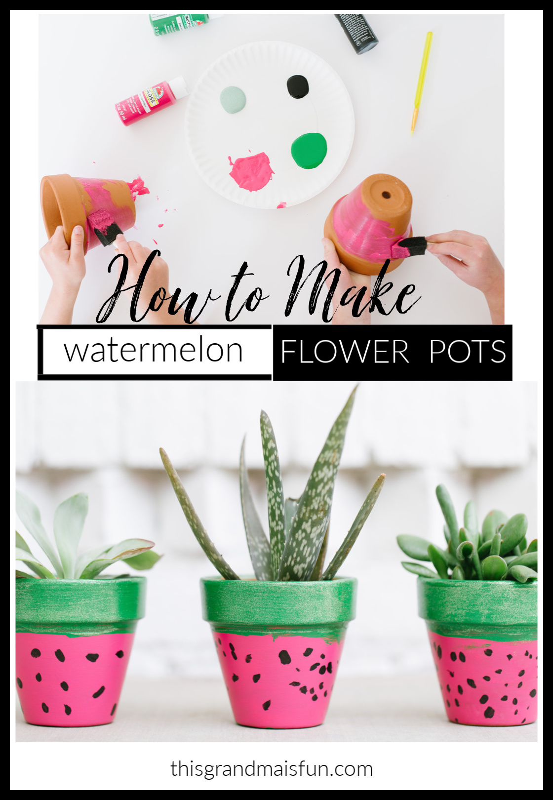 Watermelon Flower Pots - TGIF - This Grandma is Fun