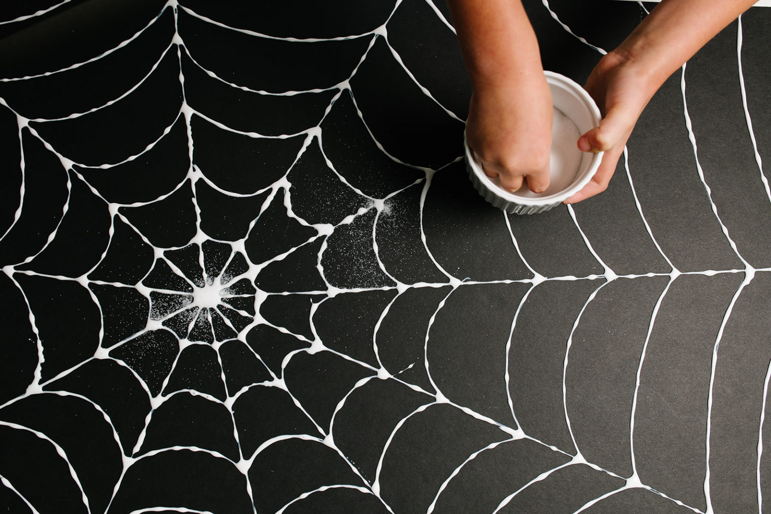 Salt Art Spider Web Craft - TGIF - This Grandma is Fun